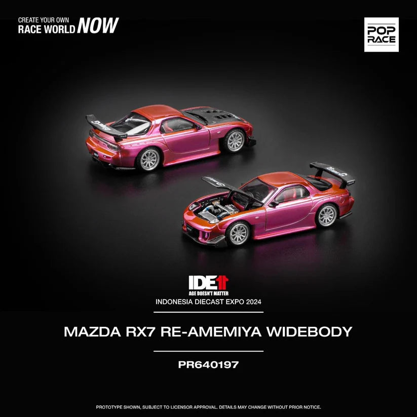 1:64 Pop Race Mazda RX7 FD3S RE-AMEMIYA Widebody Pink. IDE Indonesia D ...